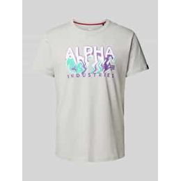 Alpha Industries T-Shirt mit Label-Print Modell 'Nebula'