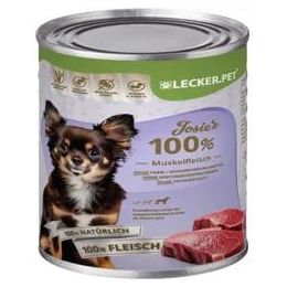 LYRA PET 12 x 400 g Lecker.Pet® Josie's 100 % Muskelfleisch Rind Hundefutter Nassfutter