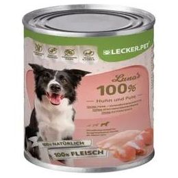 LYRA PET 18 x 400 g Lecker.Pet® Luna's 100 % Huhn und Pute Hundefutter Nassfutter