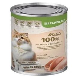 LYRA PET 12 x 400 g Lecker.Pet® Balu's 100 % Huhn und Truthahn Katzenfutter Nassfutter