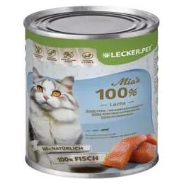 LYRA PET 18 x 400 g Lecker.Pet® Mia's 100 % Lachs Katzenfutter Nassfutter