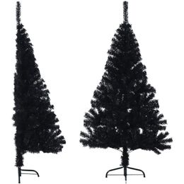 Künstlicher Halb-Weihnachtsbaum mit Ständer Schwarz 120 cm pvc vidaXL