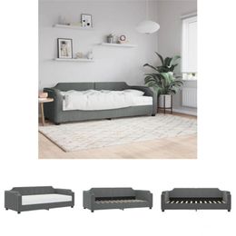 Torana - The Living Store Tagesbett mit Matratze Dunkelgrau 80x200 cm Stoff - Betten & Bettgestelle - Grau