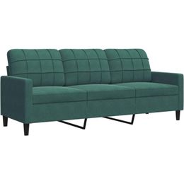 vidaXL - 3-Sitzer-Sofa Dunkelgrün 180 cm Samt