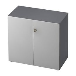 eurokraft pro Aktenschrank, Flügeltüren, 1 Fachboden, graphit / lichtgrau