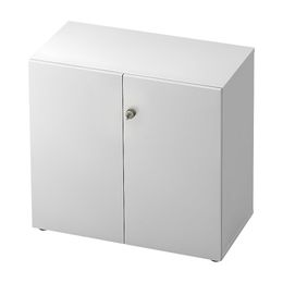 eurokraft pro Aktenschrank, Flügeltüren, 1 Fachboden, weiß / weiß