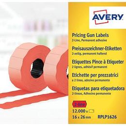 Avery Zweckform Preisetiketten leuchtrot permanent 26,0 x 16,0 mm, 1 Rollen