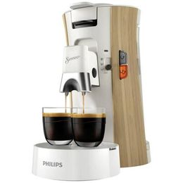 Senseo® CSA240/05 Kaffeepadmaschine Weiß, Holz