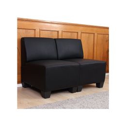 MCW Modular 2-Sitzer Sofa Couch Moncalieri, Kunstleder ~ schwarz, ohne Armlehnen