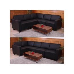 MCW Modular Sofa-System Couch-Garnitur Moncalieri 5, Kunstleder ~ schwarz