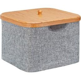 Relaxdays Aufbewahrungsbox grau/braun 33,0 x 33,0 x 25,0 cm