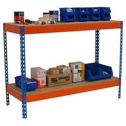 Simonrack Werkbank SIMONWORK BASIC 2 orange, blau 150,0 x 75,0 x 90,0 cm