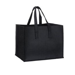 Relaxdays Kaminholztasche 50,0 l schwarz 43,0 x 36,5 x 34,5 cm