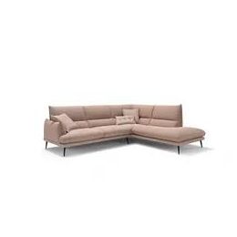 Ecksofa Egoitaliano "FUNNY, hochwertiges und aktuelles Design, bequeme Rückenlehne" Sofas Gr. B/H/T: 265cm x 90cm x 225cm, Stoff, Ottomane rechts, rosa (rose) toller Sitzkomfort, L-Form