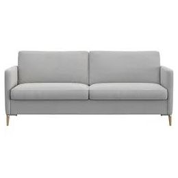 2,5-Sitzer FLEXLUX "Fiore, super bequem durch Kaltschaum im Sitz" Sofas Gr. B/H/T: 181cm x 85cm x 92cm, Struktur, grau (stone grau) schmale Armlehnen, Füße Alu+ Eiche