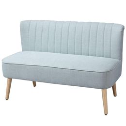 HOMCOM 2-Sitzer Stoffsofa Polstersofa Sitzmöbel Loungesofa Hellgrün 117 x 56,5 x 77 cm