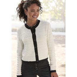 Lascana Strickjacke mehrfarbig Gr. 32/34 für Damen. Mit Rundhals. Figurbetont