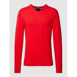 Tommy Hilfiger Strickpullover mit V-Ausschnitt Modell 'PIMA'