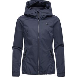 Outdoorjacke Ragwear "Dizzie Tech" Gr. L (40), blau (navy), Damen, Obermaterial: 100% Polyester, Innenfutter: 100% Polyester, Jacken, Wasserdichte Damen Übergangsjacke mit großer Kapuze