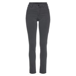 Slim-fit-Jeans WONDERJEANS Gr. 36, Länge 32, grau (dunkelgrau used), Damen, Denim/Jeans, Obermaterial: 65% Baumwolle, 29% Polyester, 6% Elasthan, Abriebeffekte, Jeans, Klassischer gerader Schnitt