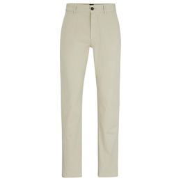 Chinohose BOSS Orange "Chino_slim" Gr. 32, Länge 30, beige (271 light beige), Herren, Web, Obermaterial: 97% Baumwolle, 3% Elasthan, unifarben, Hosen, mit Gesäßtaschen