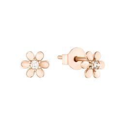 Paar Ohrstecker s.Oliver "Flower, Blume, 2035512", rosa (roségoldfarben, kristallweiß, kristallweiß), Ohrringe, Damen, Silber 925 (Sterlingsilber), mit Zirkonia (synth.)