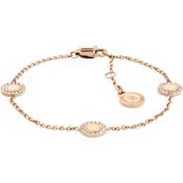 Armkette Tommy Hilfiger "MINI CRYSTALS, 2780904, 2780905, 2780906" Armbänder Gr. Edelstahl, roségoldfarben-weiß-blau-rot-weiß + weiß Damen mit Glasstein