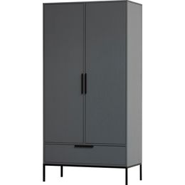 Garderobenschrank Woood "Adam" Schränke grau Breite 100 cm x Höhe 200