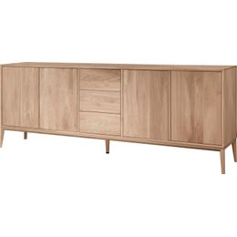 Sideboard Home Affaire "Koda" Sideboards Gr. B/H/T: 221,6cm x 81,9cm x 41,5cm, 3 St., beige (natur) Schubladen und Türen mit push to open funktion Bestseller