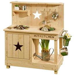 Outdoor-Spielküche Muddy Buddy "Adventurer Star" Spielküchen beige (natur) Kinder Matschküche, natur