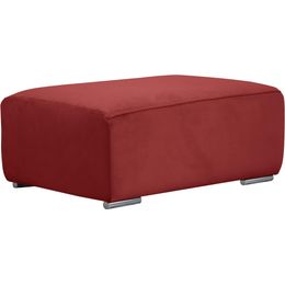 Hocker Inosign "Beatrice" Gr. B/H/T: 100cm x 45cm x 68cm, Samtoptik, rot passend zur 'Beatrice'-Serie