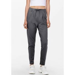 Jogger Pants Only "ONLPOPTRASH LIFE EASY COL PANT PNT NOOS", Damen, Gr. XS (34), Länge 32, grau (dunkelgrau melange), Milano Rib, Obermaterial: 63% Viskose, 32% Nylon, 5% Elasthan, unifarben, modisch, regular fit lang, Hosen, bequeme Form mit elastischem Bund und Kordelzug