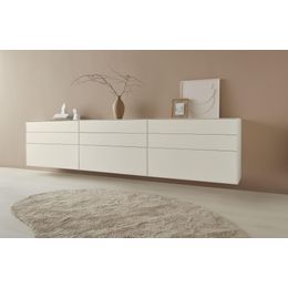 Sideboard LeGer Home by Lena Gercke "Essentials" Sideboards Gr. B/H/T: 336cm x 74cm x 42cm, 6 St., grau (warmgrau) Breite: 335cm, MDF lackiert, Push-to-open-Funktion