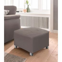 Sit & More Hocker SIT & MORE "Pablo", grau (elefant), B:58cm H:43cm T:58cm, Luxus-Microfaser (90% Polyester, 10% Polyamid);Kunstleder SOFTLUX;Luxus-Microfaser ALTARA NUBUCK (100% Polyester), Hocker, Polsterhocker