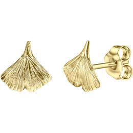 Paar Ohrstecker Firetti "Schmuck Geschenk, Ohrringe Gingko, Gold 333" Gr. Gelbgold 333, goldfarben (gelbgoldfarben) Damen