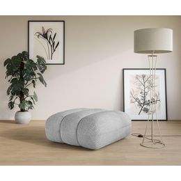 Polsterhocker LeGer Home by Lena Gercke "Priya", grau (hellgrau), B:90cm H:46cm T:106cm, 100% Polyester, Hocker, gemütlich und modern