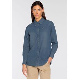 Jeansbluse DELMAO Gr. 42, blau Damen Blusen im klassischen Stil