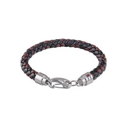 Armband Tommy Hilfiger "Schmuck Edelstahl Armschmuck Lederarmband" Armbänder Gr. Edelstahl-Leder, bunt (edelstahlfarben-blau-rot-weiß-braun) Herren mit Emaille