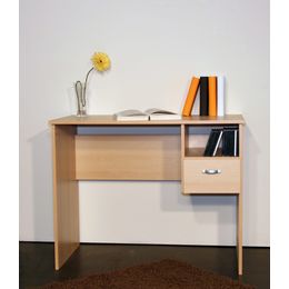 Schreibtisch VOGL MÖBELFABRIK "Flo" Tische Gr. B/H/T: 91cm x 72cm x 50cm, braun (buchefarben)