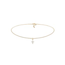 Collier Elli "Choker Kreuz Religion Zirkonia 925 Silber" Halsketten Gr. 36, mit Stein, Silber 925 (Sterlingsilber), L: 36cm, goldfarben (gold) Damen Collier Kreuzkette Silberkette Halsschmuck