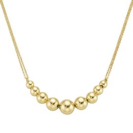 Collier Smart Jewel "Mittelteil mit Kugeln, Silber 925" Halsketten Gr. 45cm, Silber 925 (Sterlingsilber), goldfarben (gold) Damen