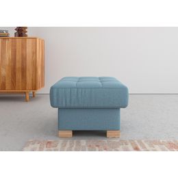 Sit & More Hocker SIT & MORE "Quincy" Gr. B/H/T: 60cm x 41cm x 60cm, Luxus-Microfaser, blau (hellblau) Sitzhocker Hocker