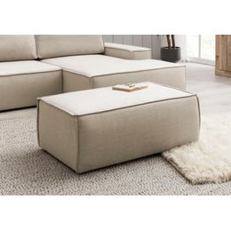 Hocker Home Affaire "SHERWOOD", beige (cream), B:102cm H:42cm T:69cm, Hocker, passend zur Polster-Serie SHERWOOD