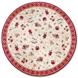 Villeroy & Boch Teppich VILLEROY & BOCH "Nostalgic Shine Toy's Delight, eckig, rund und Läufer" Teppiche Gr. B: 200cm, 6mm, L: 200cm, rot (rot,multifarben) Weihnachten, Wohnzimmer, Flur, Geschenk, Toys Delight, Dekoration