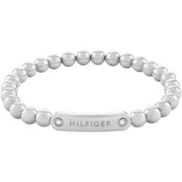 Armband Tommy Hilfiger "METAL BEADS, 2780934, 2780935, 2780936" Armbänder Gr. Edelstahl, silberfarben (edelstahlfarben-weiß + weiß) Damen mit Preciosa Crystal