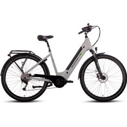 E-Bike SAXONETTE "Saxonette Deluxe Sport" E-Bikes Gr. 45cm, 28 Zoll (71,12cm), silberfarben (schwarz) Pedelec, Elektrofahrrad für Damen u. Herren