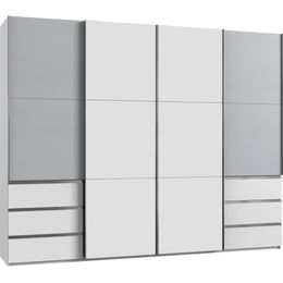 Schwebetürenschrank wimex "Level by fresh to go" Schränke Gr. B/H/T: 300cm x 236cm x 65cm, 4 St., weiß (light grey/weiß) mit Synchronöffnung