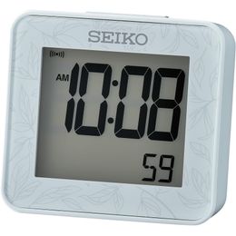 Quarzwecker Seiko Wecker blau (hellblau) digital, Beleuchtung, Schlummerfunktion, autom. Kalender, Geschenkidee