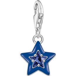 Charm Stern Thomas Sabo "mit Steinen und Kaltemaille, 2039-041-13, 2043-496-7, 2044-041-14" Charms bunt (silberfarben-blau + blau) Damen mit Glas-Keramik Stein oder Zirkonia (synth.)