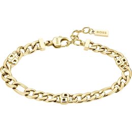 Armkette BOSS "DOUBLE B INFINITE, 1580634, 1580635" Armbänder Gr. Edelstahl, goldfarben (gelbgoldfarben) Damen